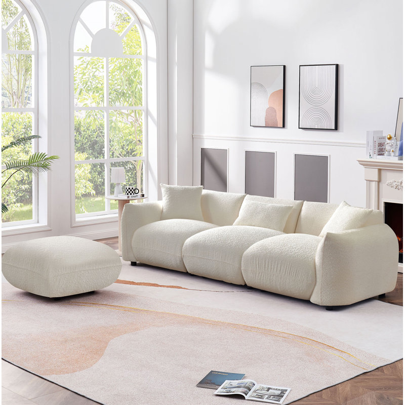 3 seater sofa with footstool store